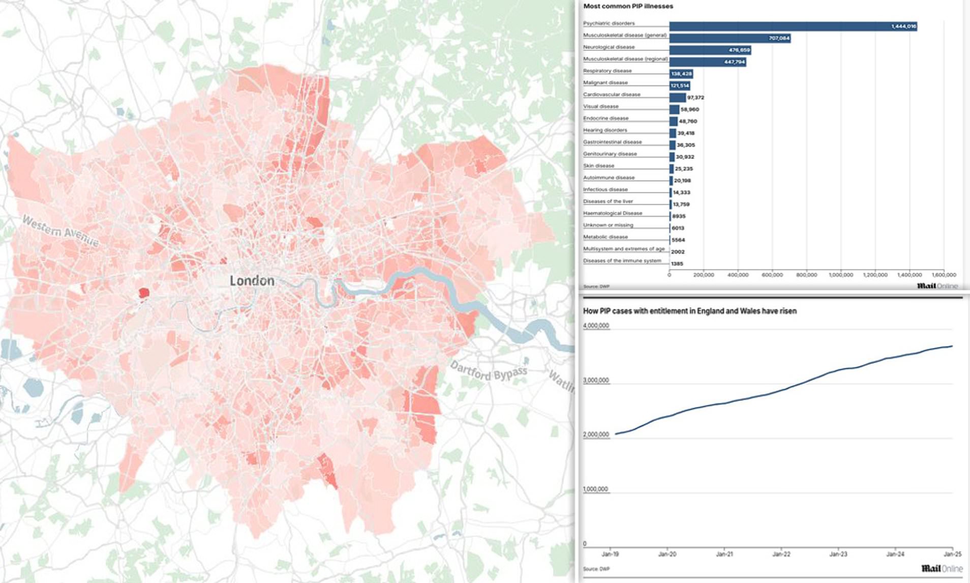 Interactive map reveals how many adults are on PIP in YOUR neighbourhood