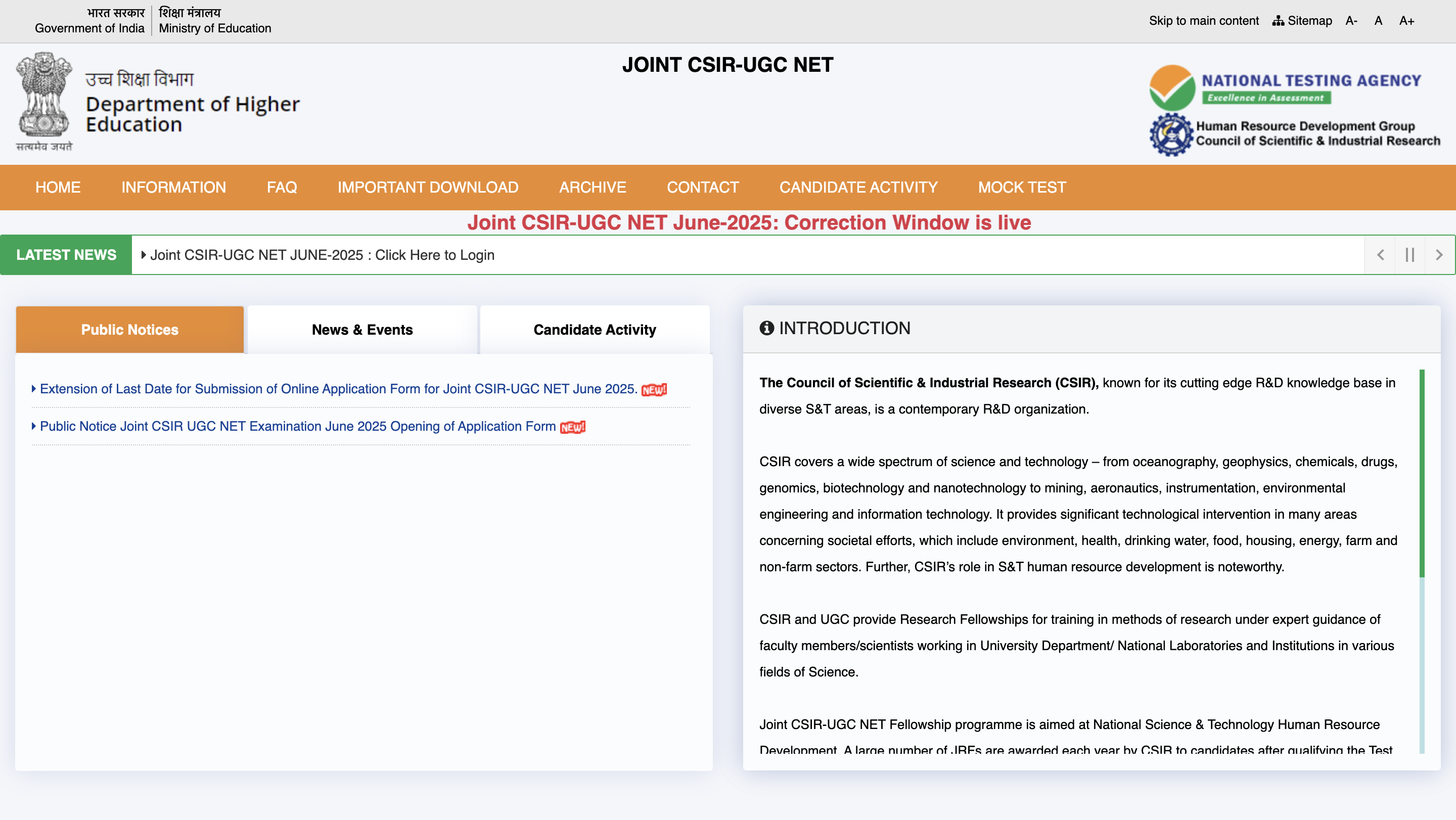 CSIR NET June 2025 application correction window opens at csirnet.nta.ac.in: Check how to make ...