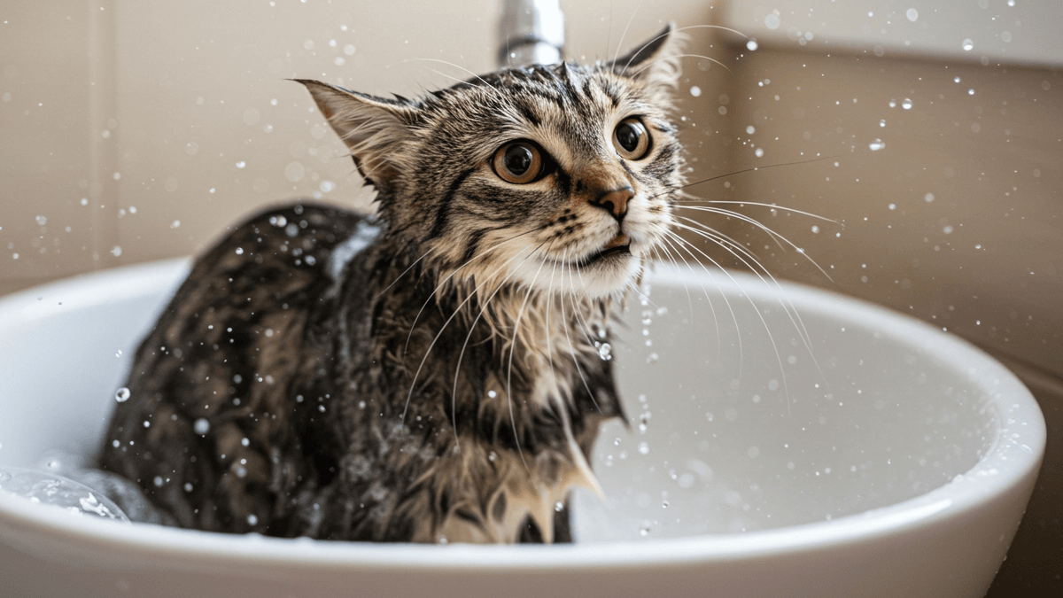 When and how often should a cat be bathed?