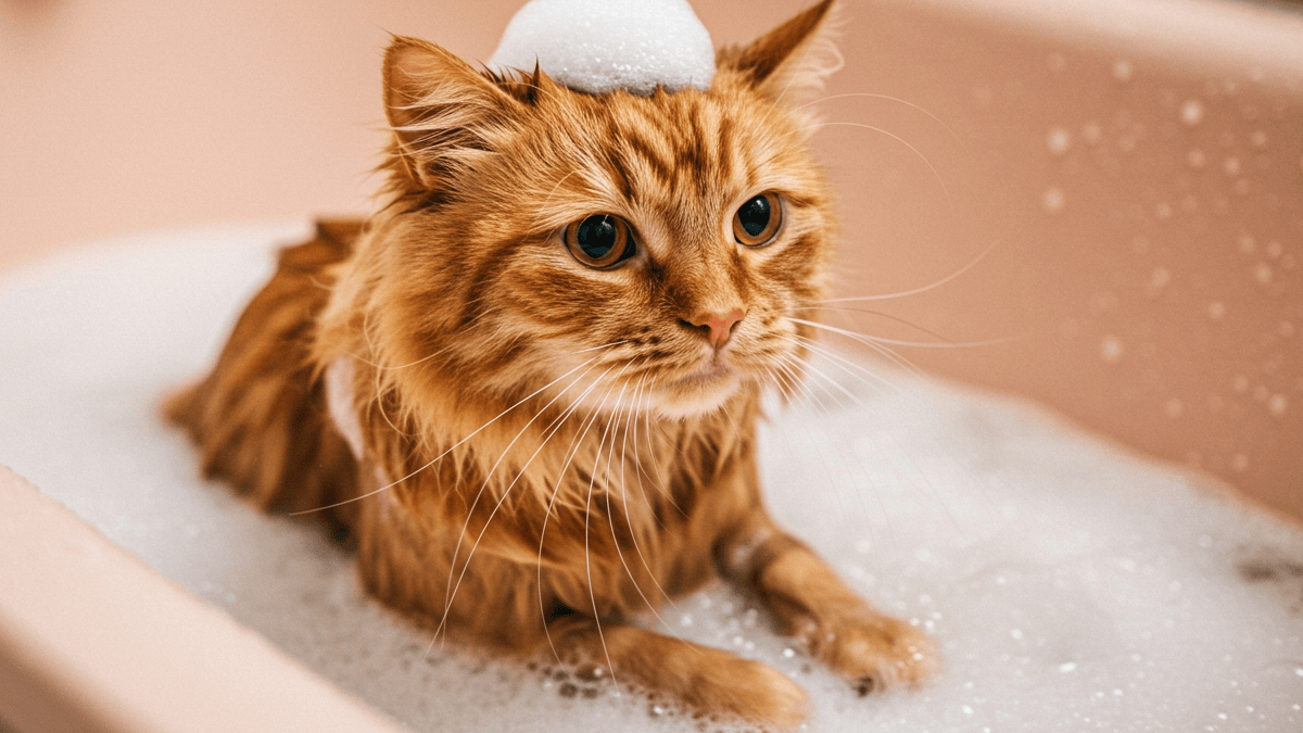 When and how often should a cat be bathed?