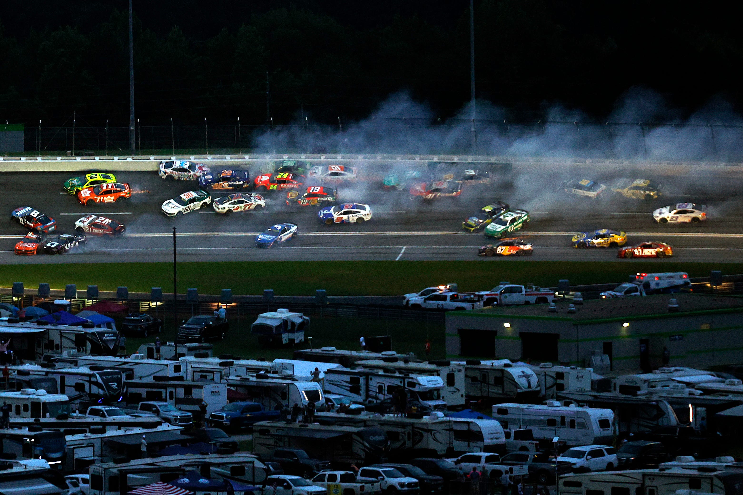 Watch massive NASCAR Atlanta race crash damages more than 20 cars