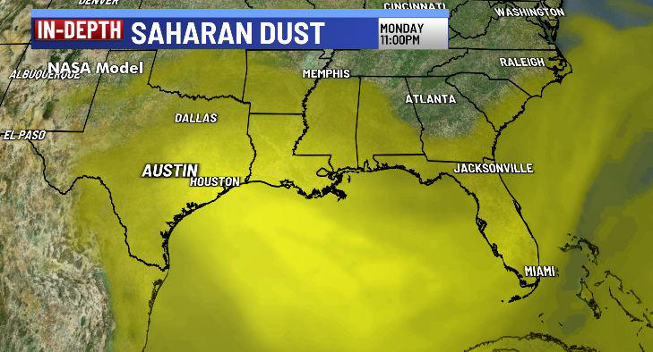 Saharan Dust will create a hazy skyline this week