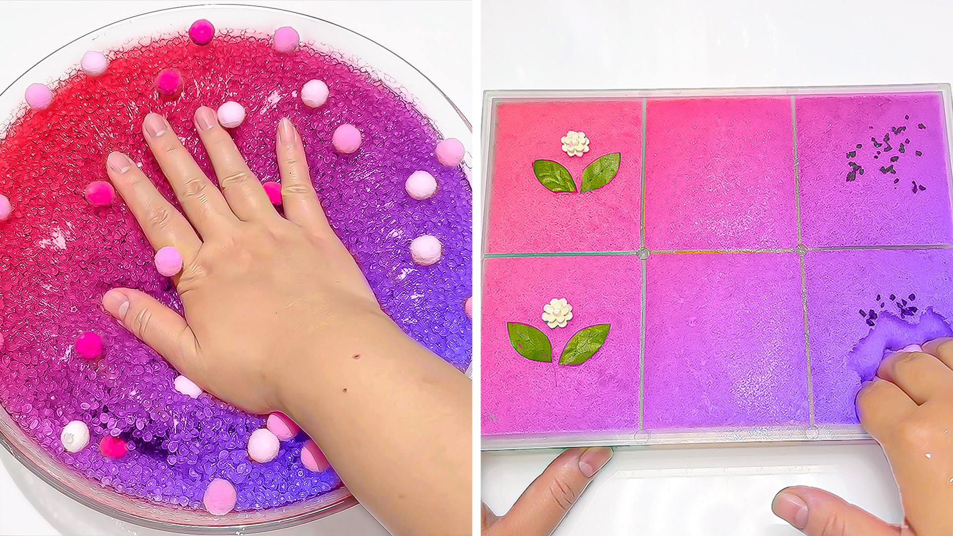 Satisfying Gradient & Bloemenpaneel Slime ASMR 🌸💜 | Geen Gesprek