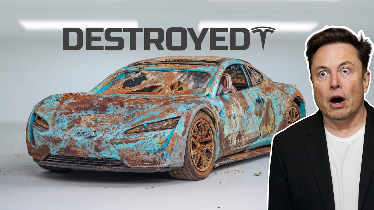 Restoration Abandoned Tesla Roadster - Super Realistic Electric Car ...