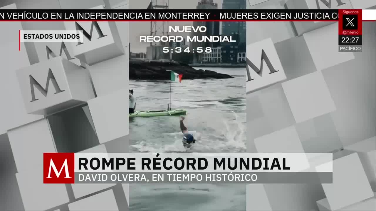 David Olvera rompe récord mundial al nadar alrededor de Manhattan en ...