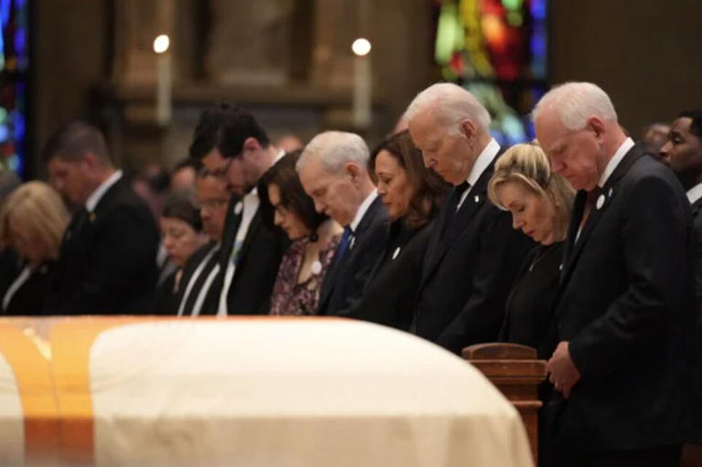 Hundreds gather for the funeral of Melissa and Mark Hortman