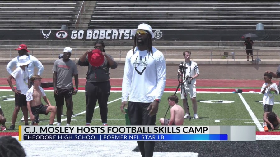 Former NFL star C.J. Mosley holds annual football camp in Theodore