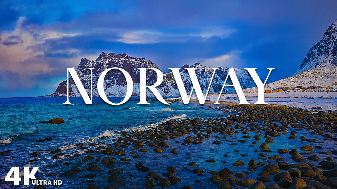 4K Winter in Norway – Relaxing Music & Scenic Snowy Landscapes