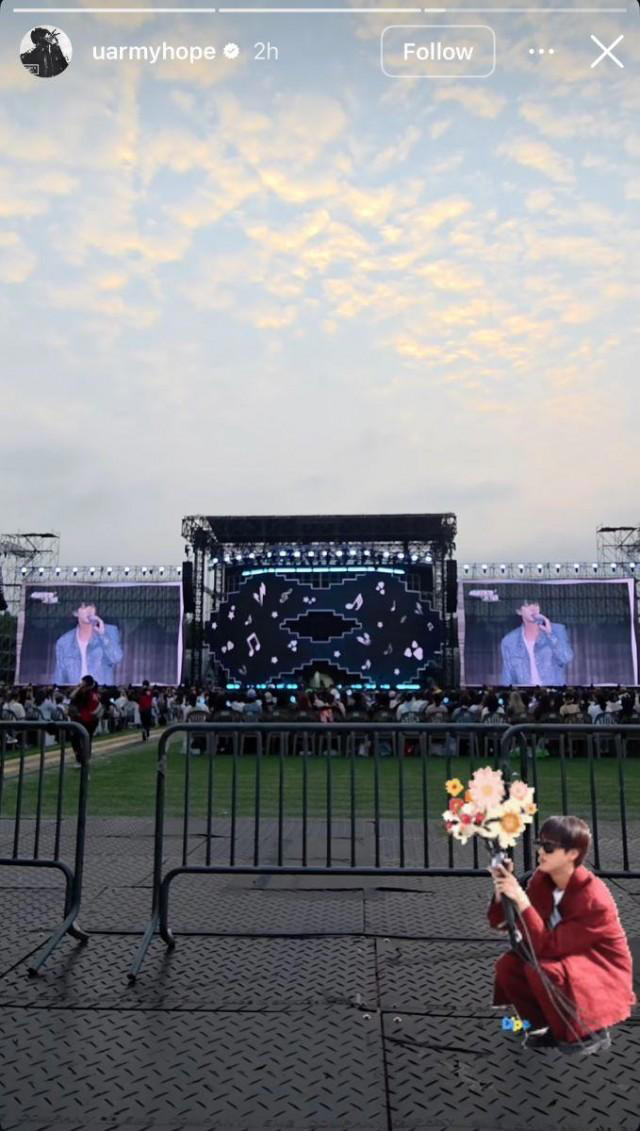 BTS members attend Jin's first solo concert in South Korea