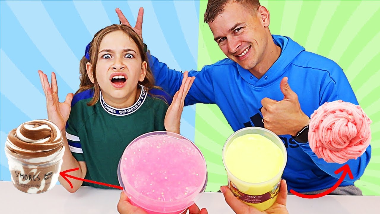 TURN THIS SLIME INTO THIS SLIME CHALLENGE! DAD vs DAUGHTER | JKrew
