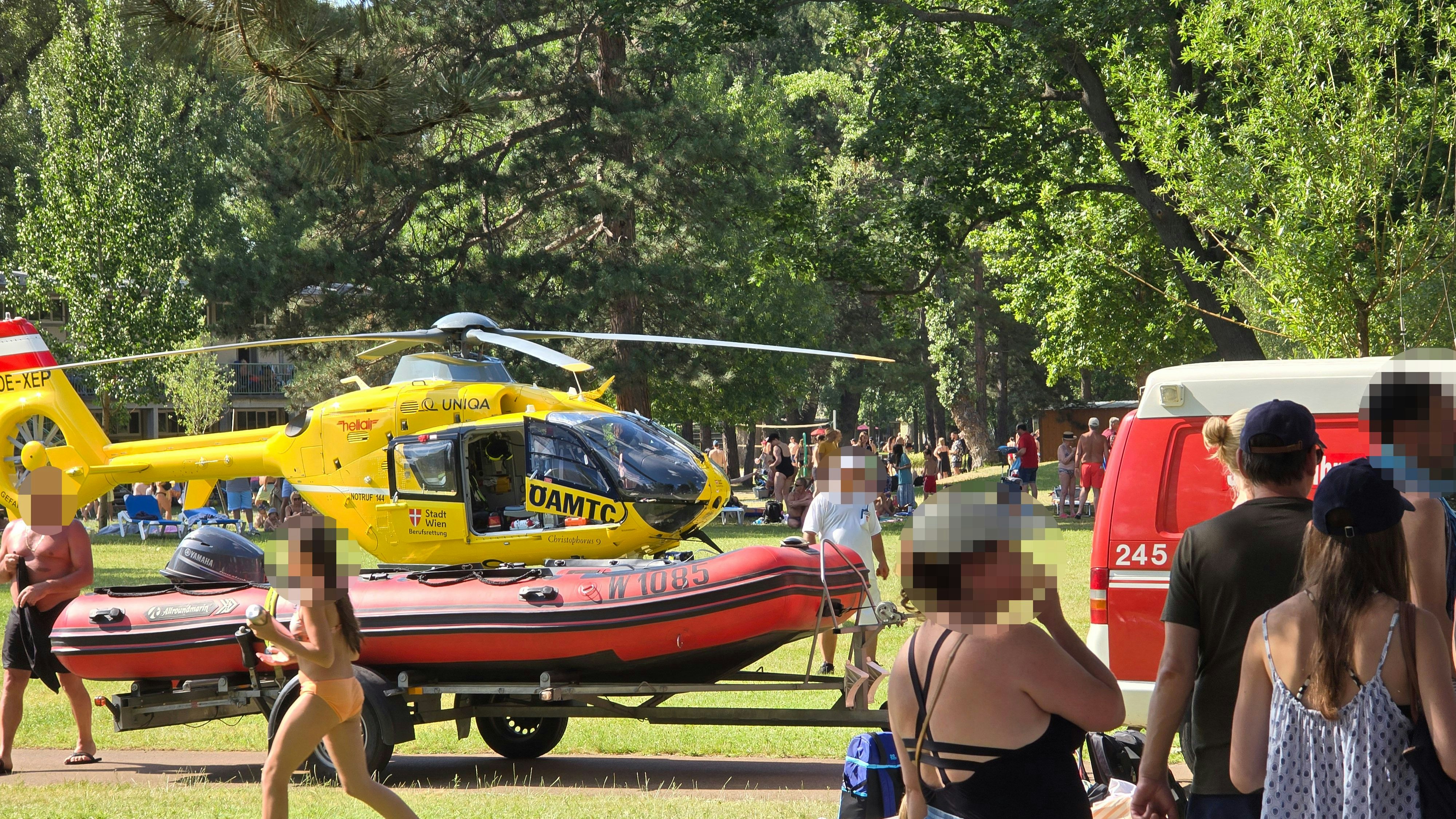 Notfall im Wiener Gänsehäufel – 10 Taucher im Einsatz