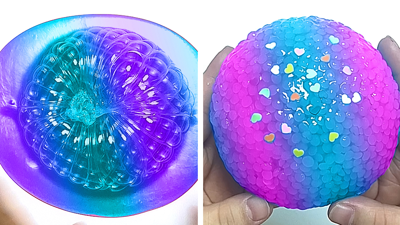 Satisfying Bubble & Hartjes Slime ASMR 💜💙 | Geen Gesprek