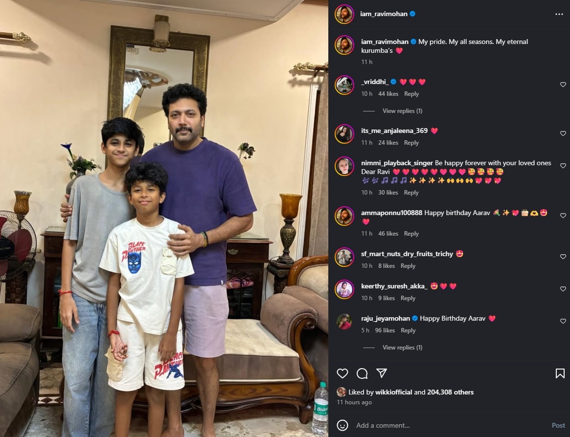 Ravi Mohan, wife Aarti share birthday posts for son Aarav: This year hasn't been easy