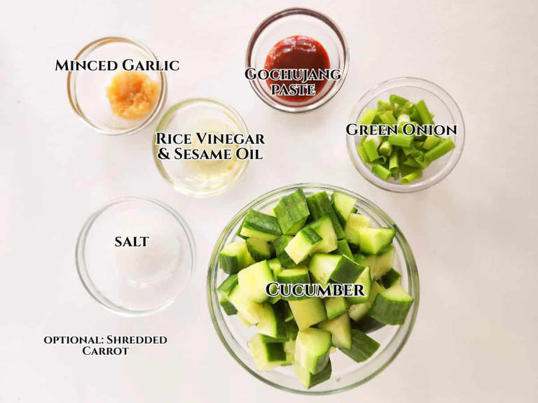 Fresh cucumber kimchi salad