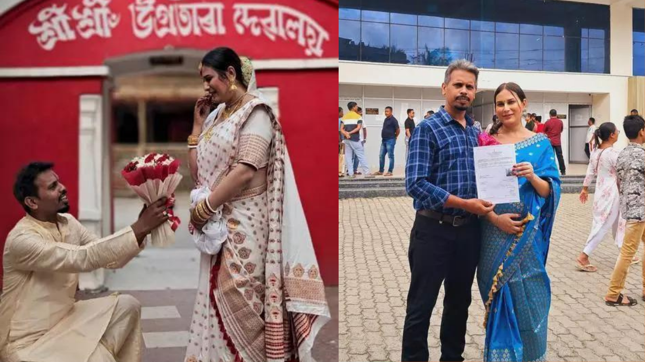 First in Assam: Transwoman ties knot with man after a decade of ...