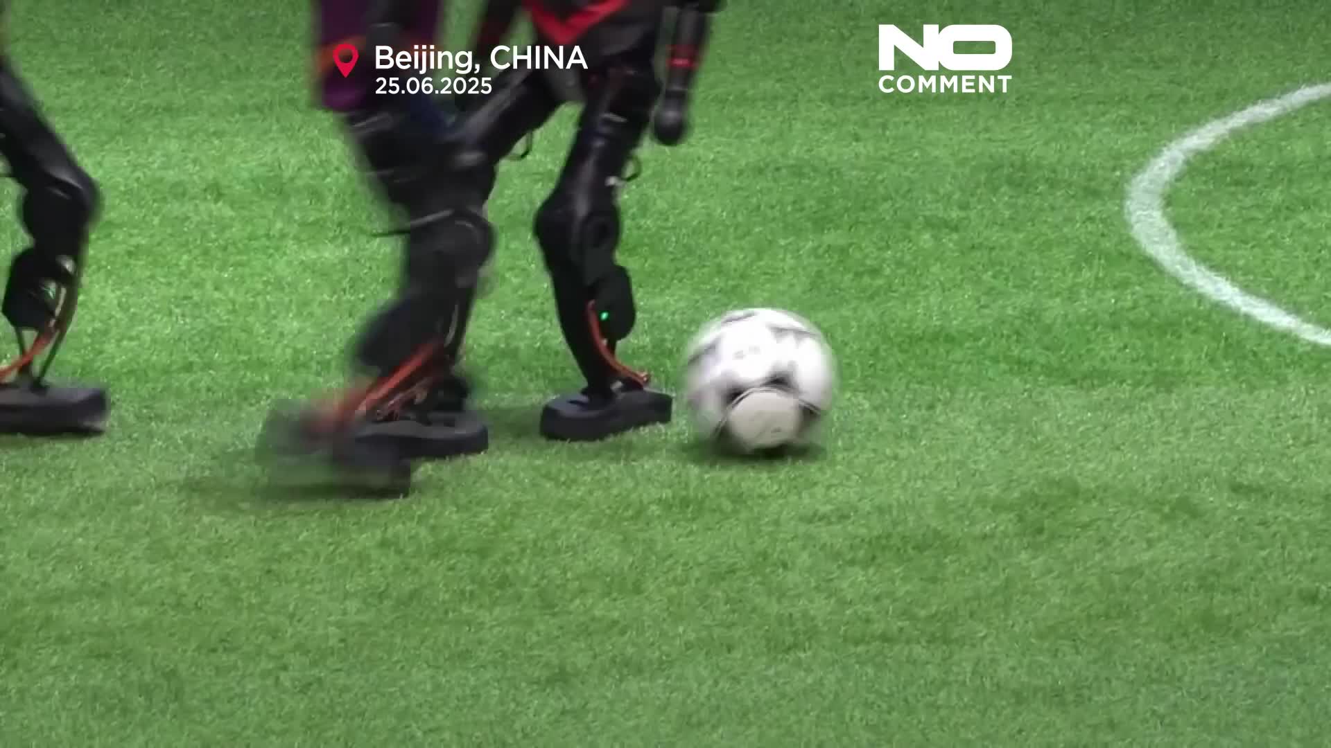 Watch: Humanoid robots stumble through AI-powered football match in Beijing
