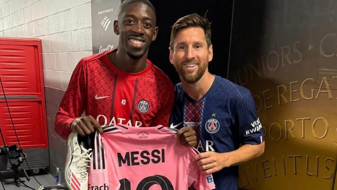 Messi with PSG Shirt On, Emotional Reunion With Dembélé – Watch