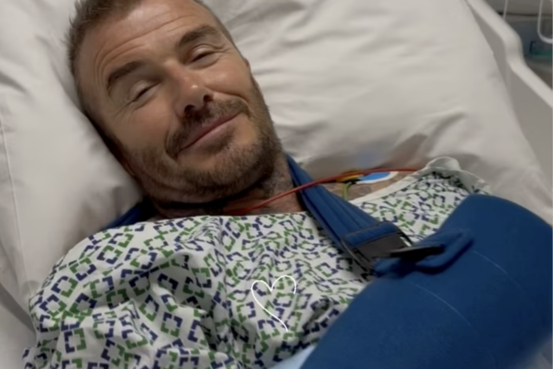 Why did David Beckham go to the hospital?