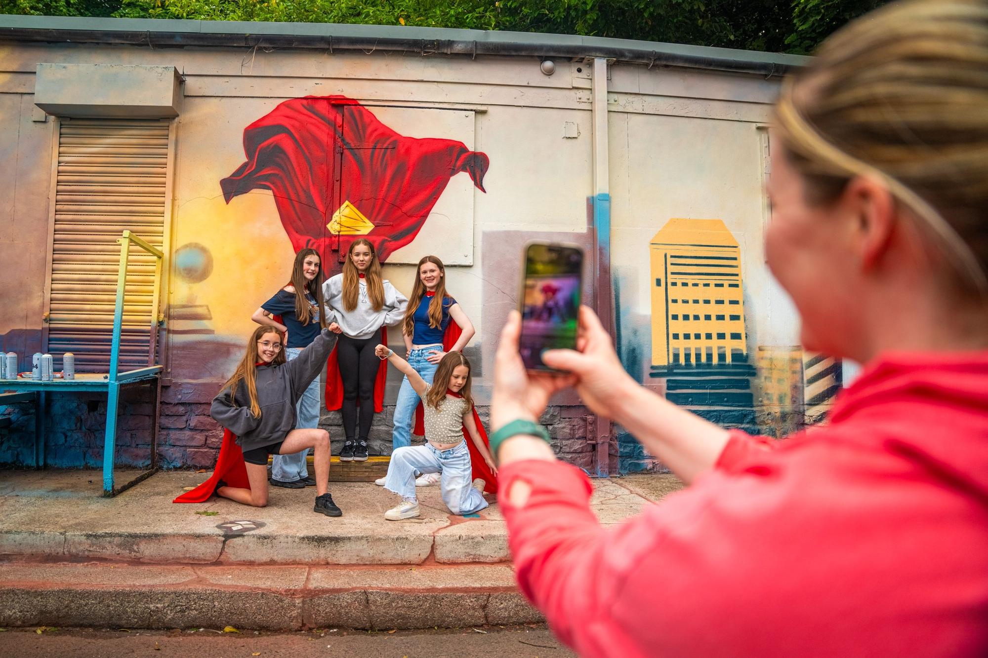 Superman's iconic cape sweeps through Glasgow in epic street art trail