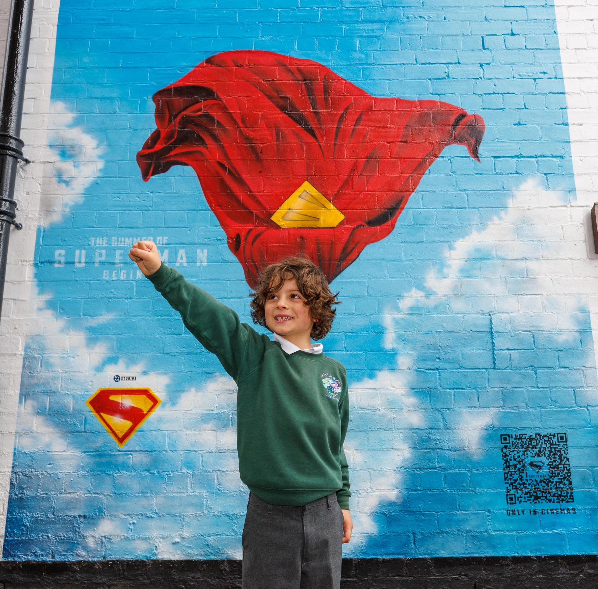 Superman's iconic cape sweeps through Glasgow in epic street art trail