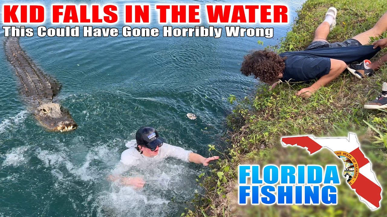 Kid Falls in the Water While Fishing! Huge Catch in Florida