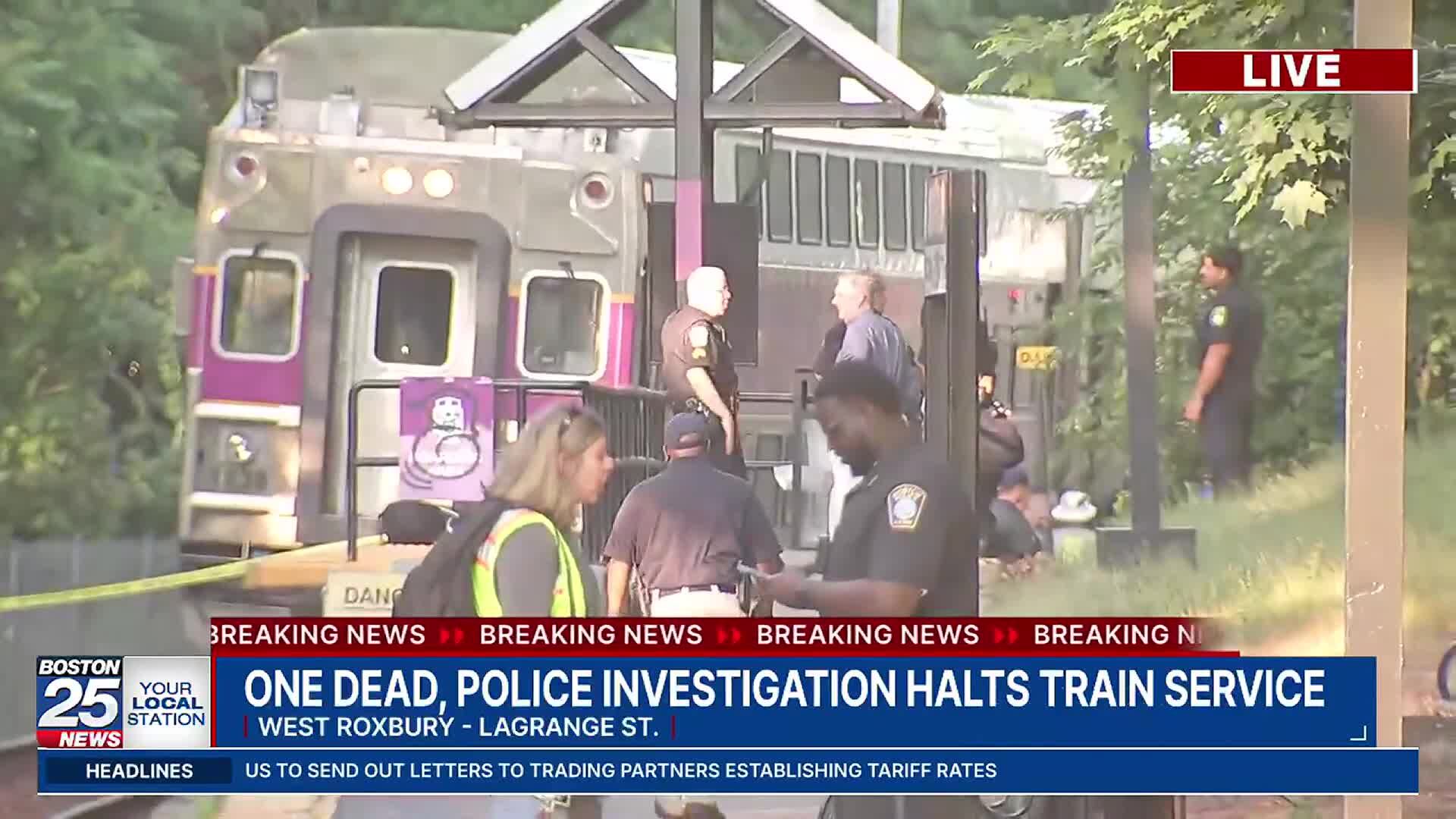 1 person dead after being struck by MBTA commuter rail train in Boston