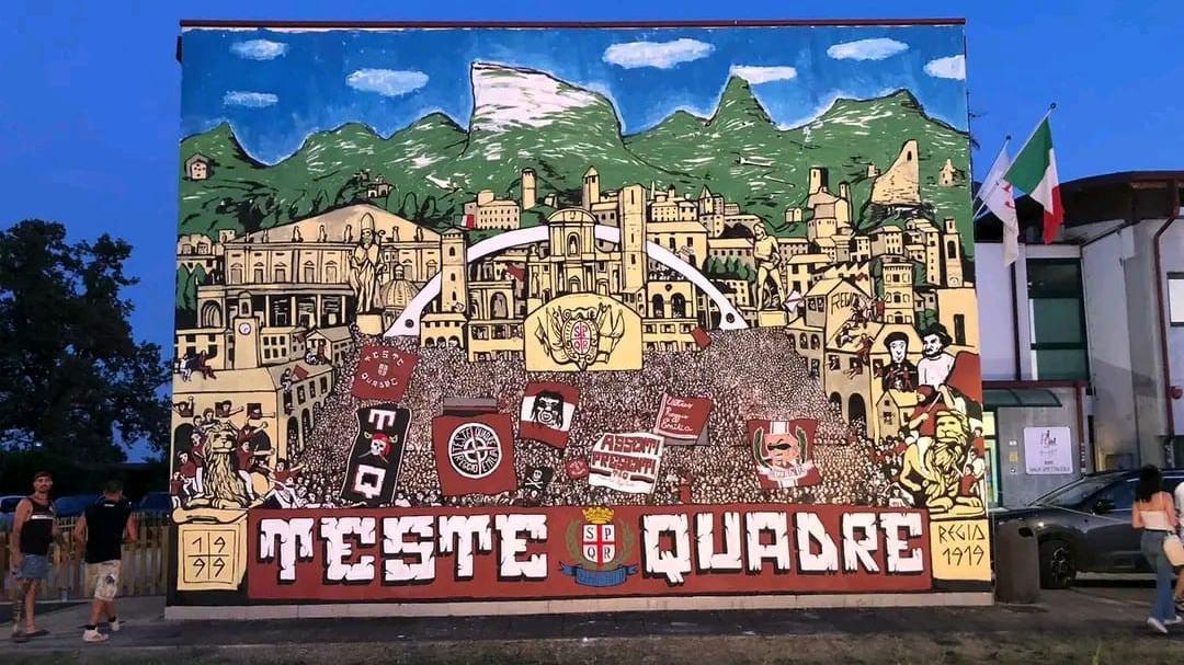 Reggiana, al circolo Pigal svelato il murales delle Teste Quadre