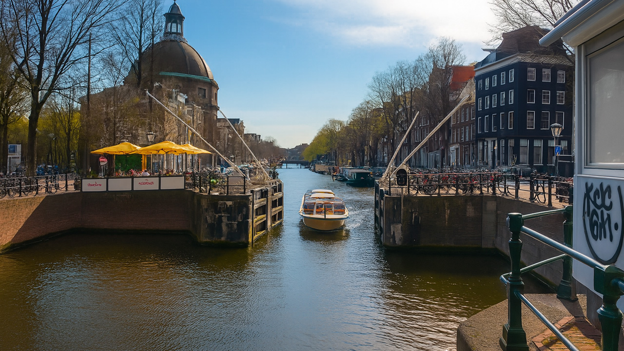 Strålande Solig Dag i Amsterdam, Nederländerna 2025 | 4K Promenadtur