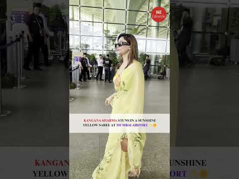 Kangana Sharma was spotted at Mumbai Airport turning heads in a vibrant ...
