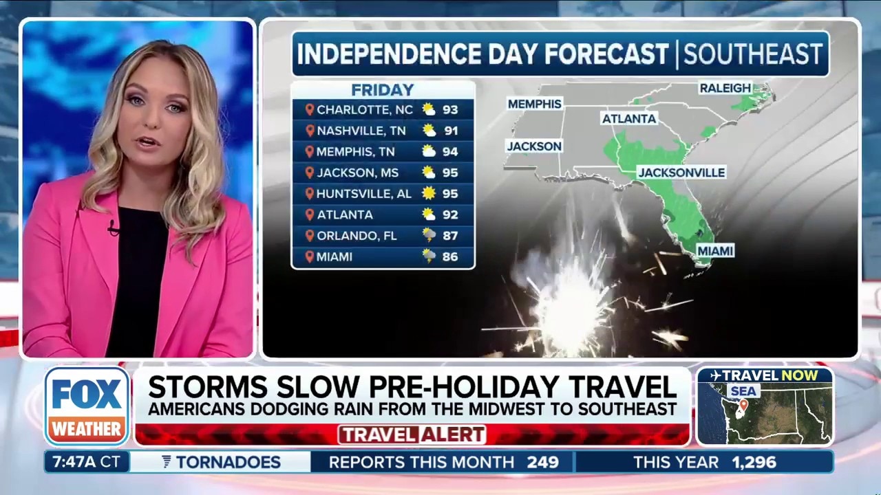 Early Fourth of July travelers face storms driven by cold front