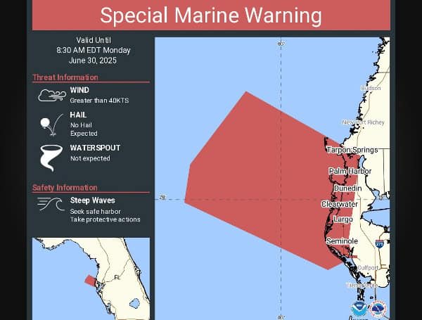 National Weather Service Issues Special Marine Warning For Florida Gulf ...