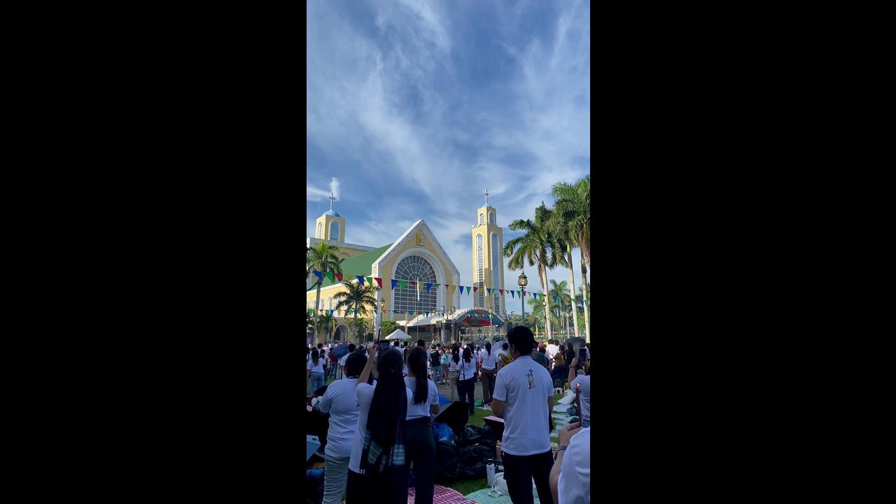 Jesus apparition seen from second angle above church in the Philippines