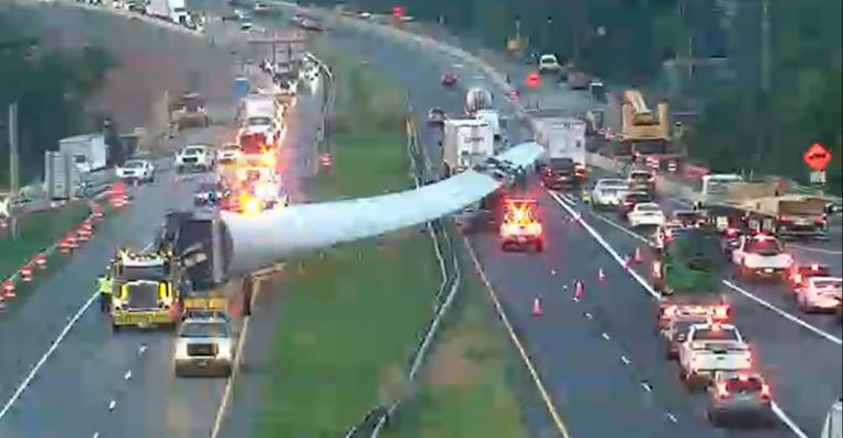1 hurt in wind turbine blade incident on Maryland highway