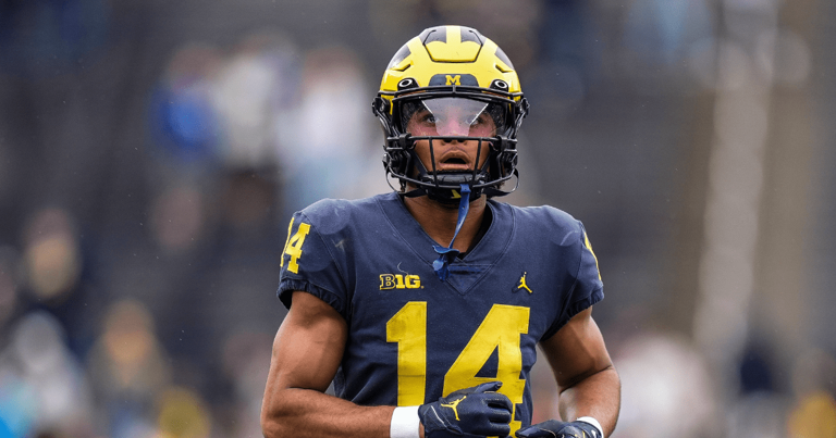 Michigan WR Channing Goodwin discusses goals for 2025 season, QB Bryce ...