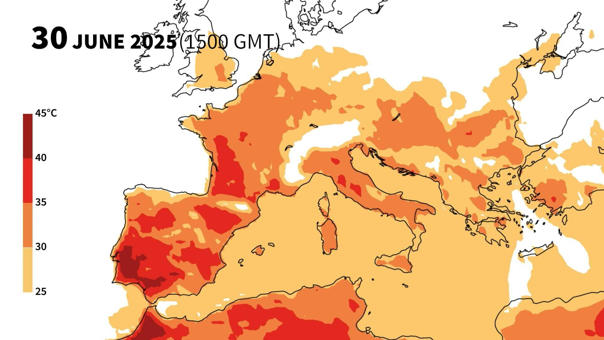 ANIMATED MAP: Heatwave in Europe