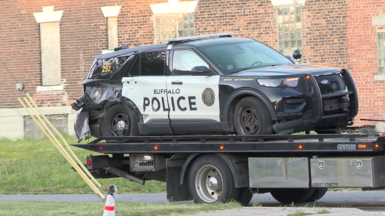 Three injured, including two police officers, in crash in Buffalo