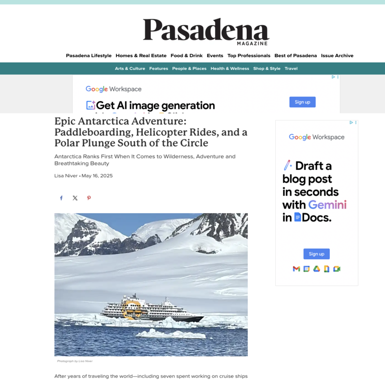 Epic travel stories in Pasadena Magazine: Antarctica helicopters ...