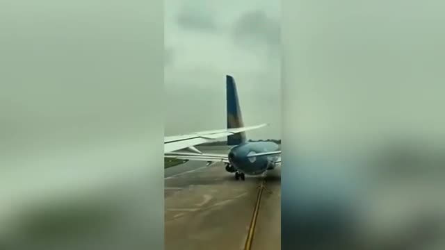 Watch: Boeing plane slices another aircraft’s tail at major airport
