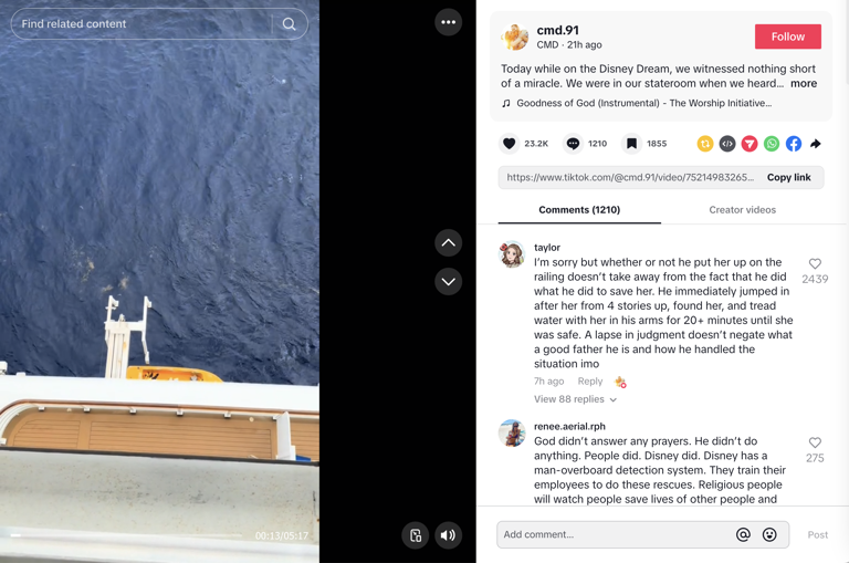 Dad Jumps Overboard on Disney Cruise to Save Daughter Who Fell
