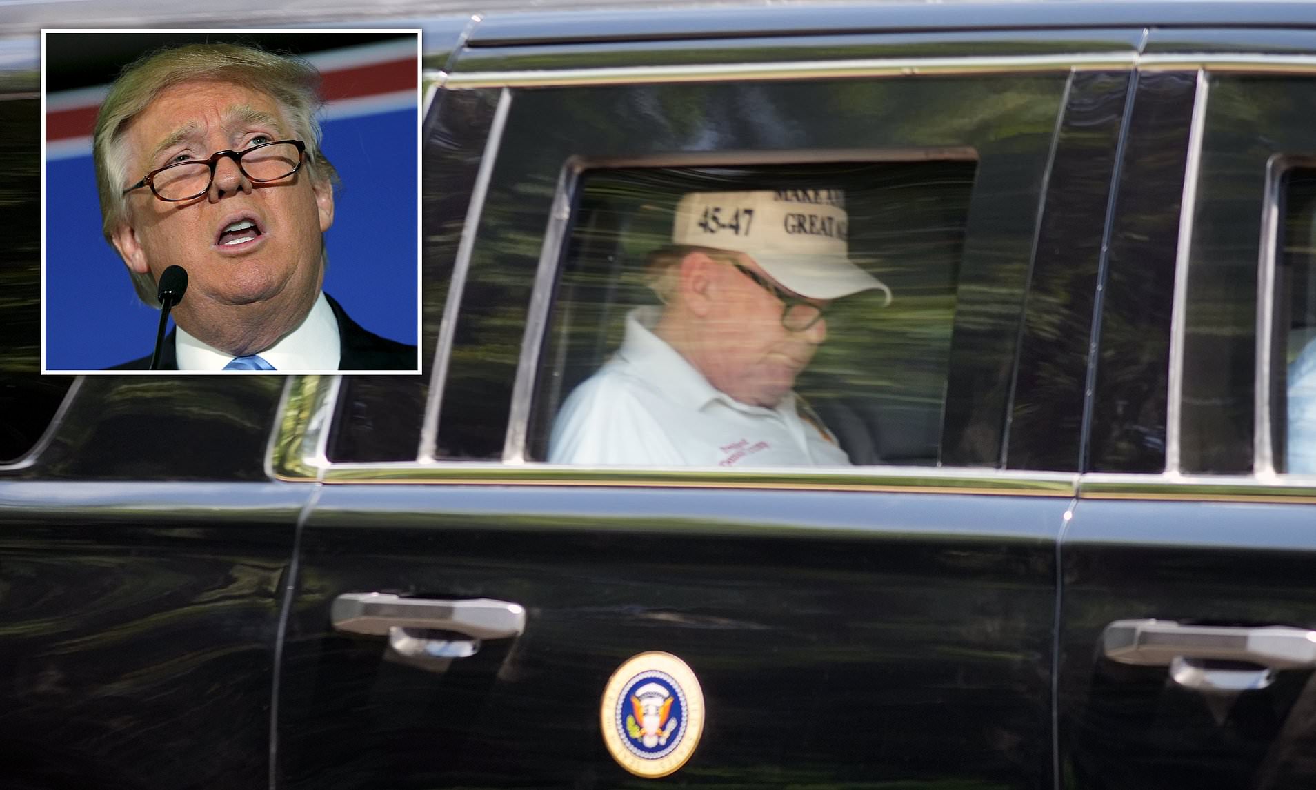 Image-conscious Donald Trump spotted wearing READING GLASSES while sat ...