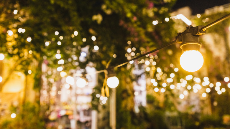 The Easiest Way To Hang String Lights All Across Your Yard