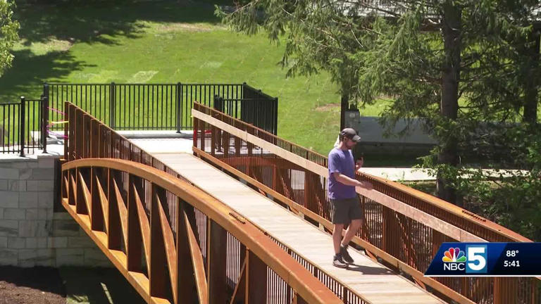 Pedestrian bridge added to Manchester Riverwalk trail after years of work