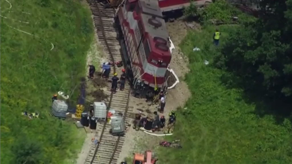 Massive freight train derailment leads to diesel spill in Wisconsin