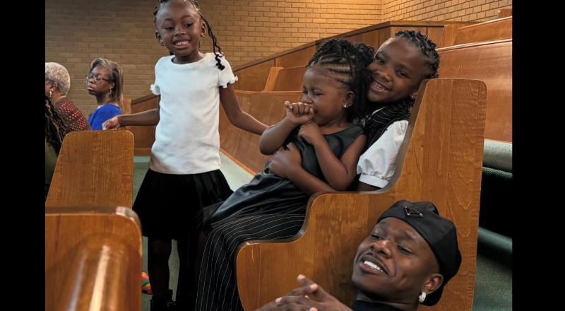 DaBaby takes his daughters to church in matching outfits
