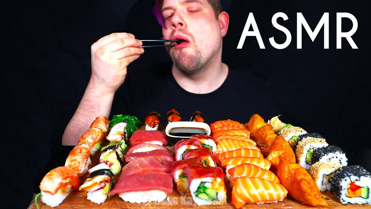 ASMR 40 Sushi Piece Challenge Mukbang | Songbyrd ASMR | No Talking
