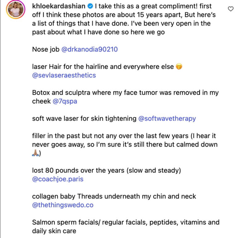 Khloé Kardashian breaks down every cosmetic procedure and surgery she’s ...