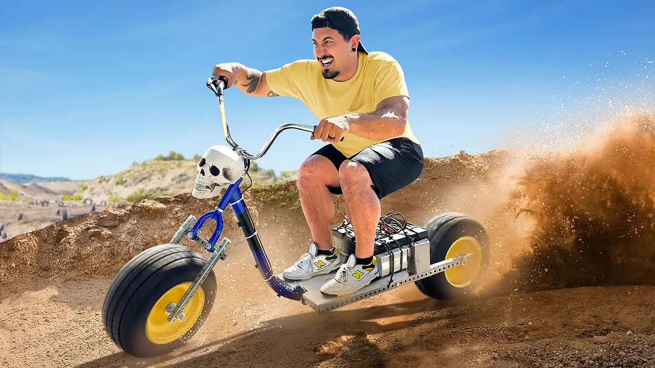 jake carlini: built a crazy off-road scooter from trash!