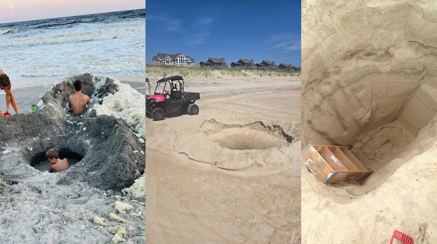 North Carolina coast officials warn about digging deep holes on beaches ...