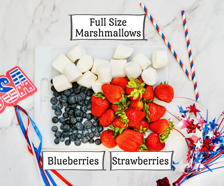 Easy Flag Fruit Tray for 4th of July