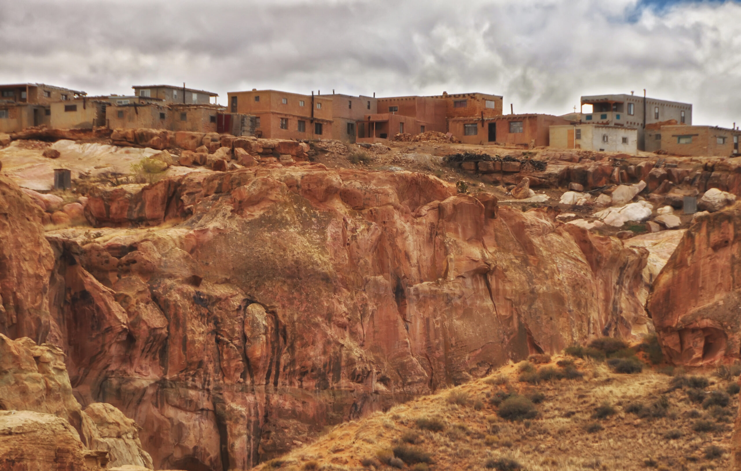 This ancient pueblo sits 360+ feet above the New Mexico desert on a ...